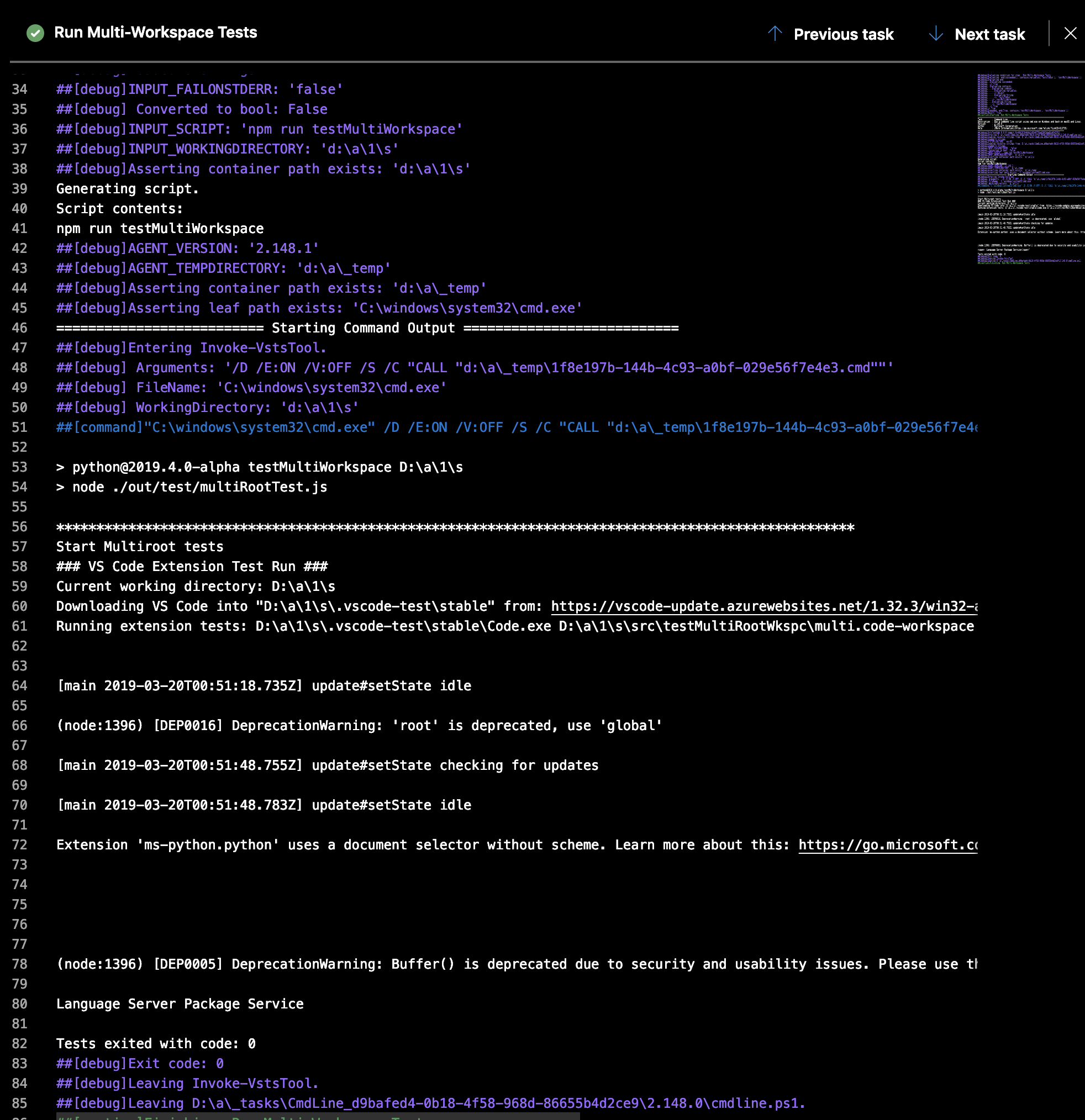 Azdo CI is not running Multi Root tests on Windows · Issue #4910 ...
