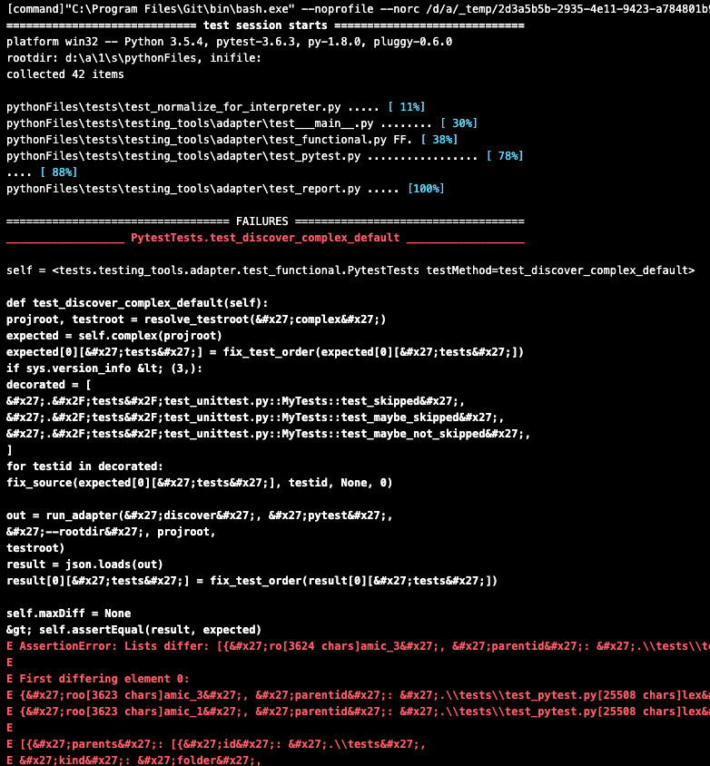 Pytest Adapter Tests Are Failing On Python 35 Win Linux And Mac · Issue 5299 · Microsoft