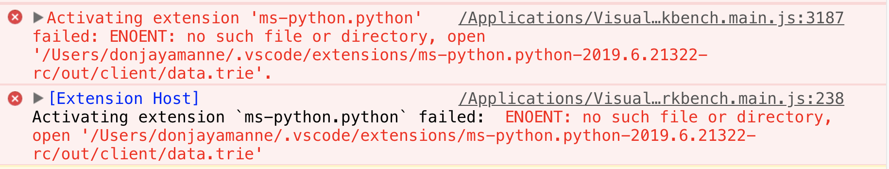 Extension Fails To Load · Issue 6251 · Microsoftvscode Python · Github 