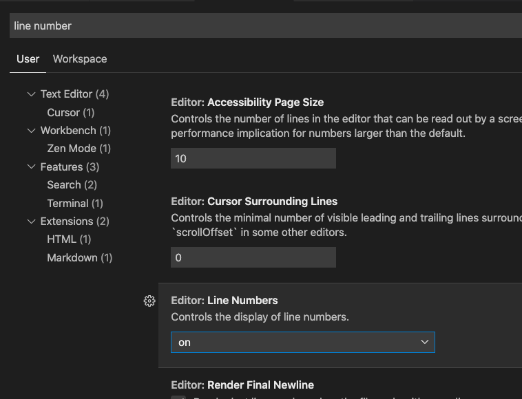 Native notebook editor --line numbers not show · Issue #1200 · microsoft/vscode-jupyter · GitHub