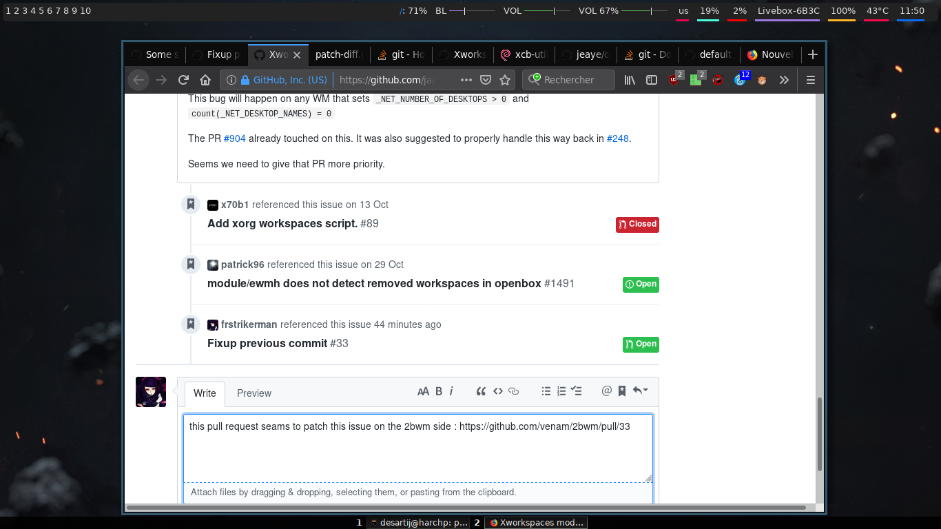 Xworkspaces module creates floating point exception on 2BWM · Issue ...