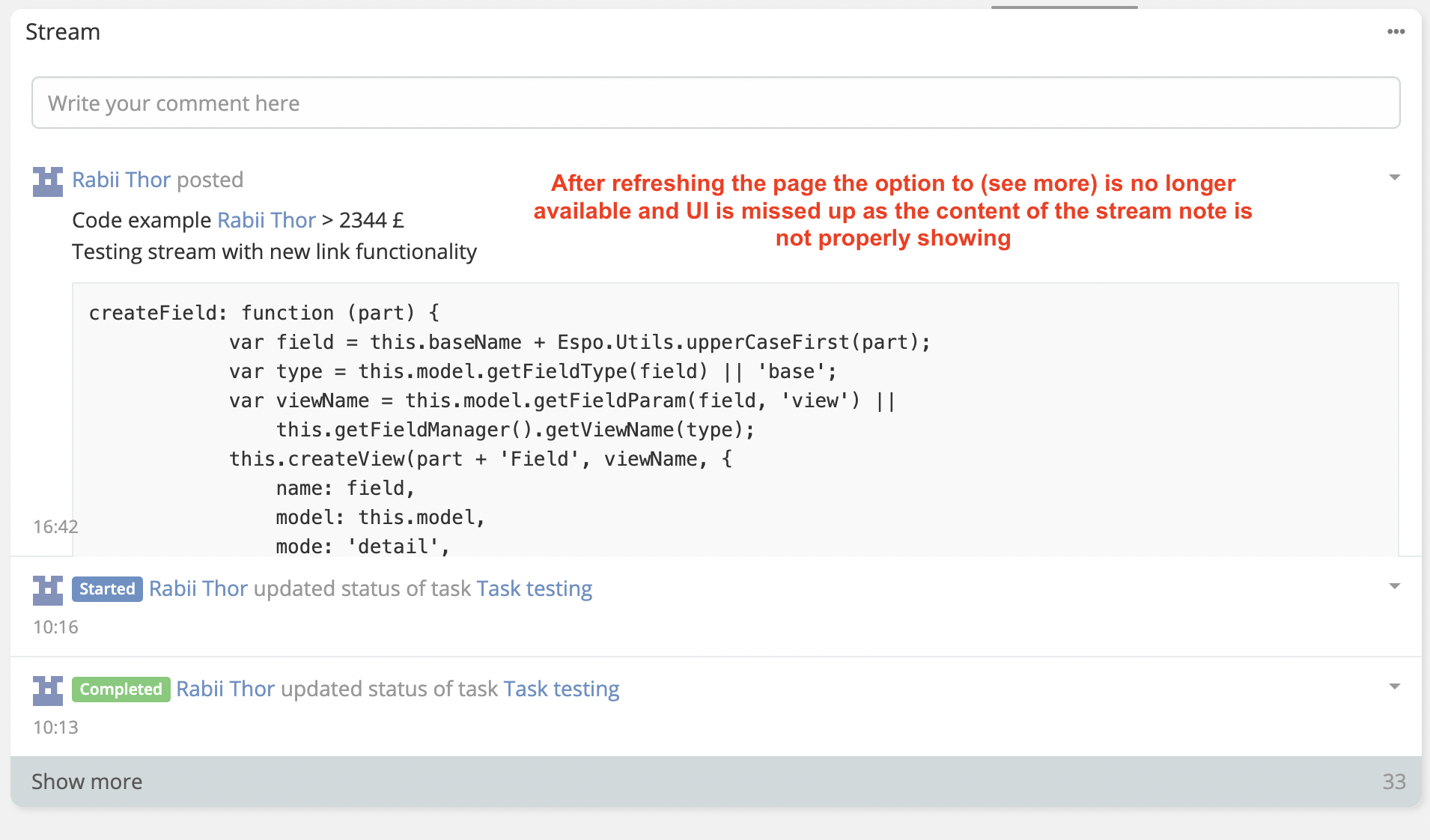 Stream: Show-more issue with bottom panel tabs · Issue #2498 · espocrm/espocrm · GitHub