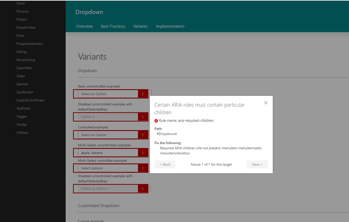 Getting Following Accessibility Issue On Dropdown · Issue 3224 · Microsoftfluentui · Github