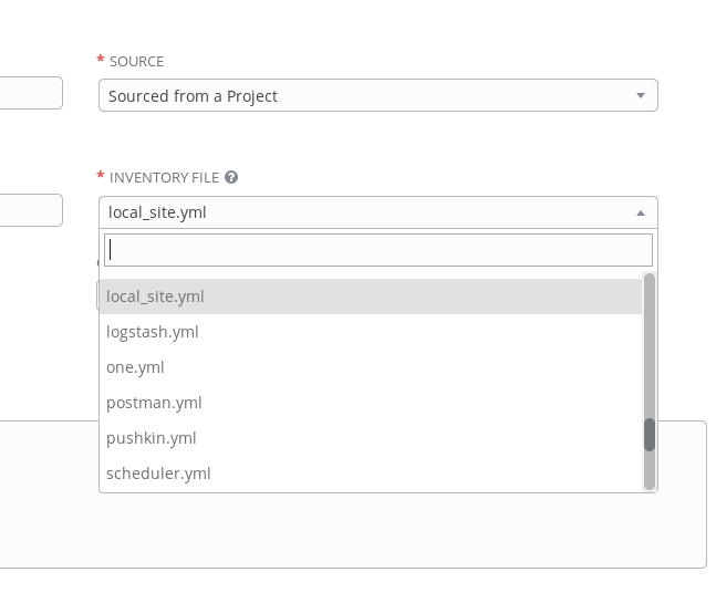 Selecting an inventory file from a project only lists yml files · Issue ...