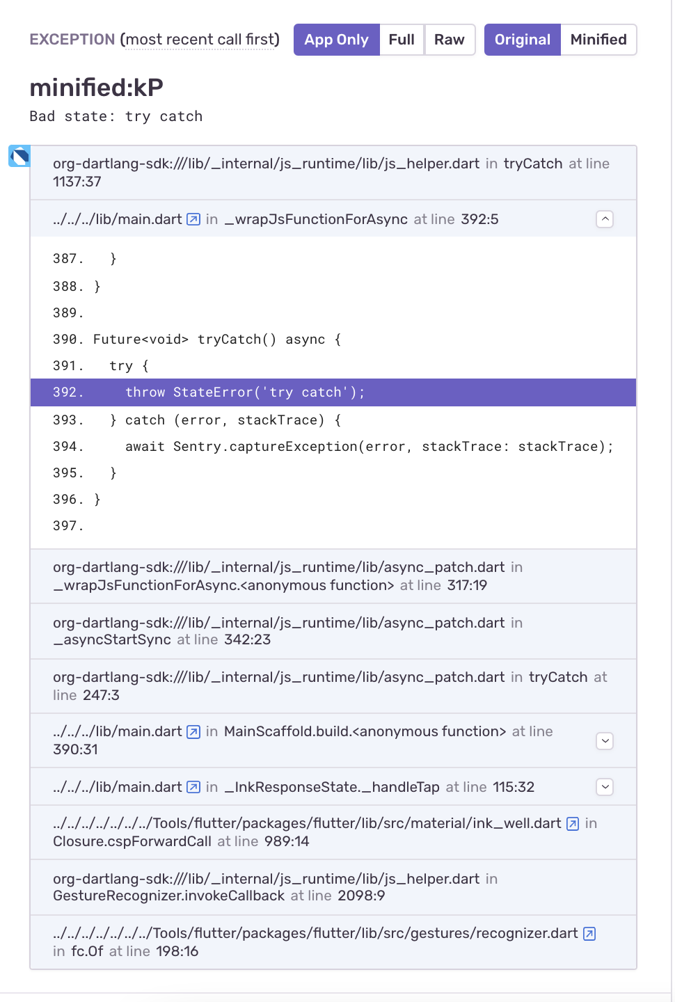 Flutter Web sourcemaps support · Issue #417 · getsentry/sentry-dart · GitHub