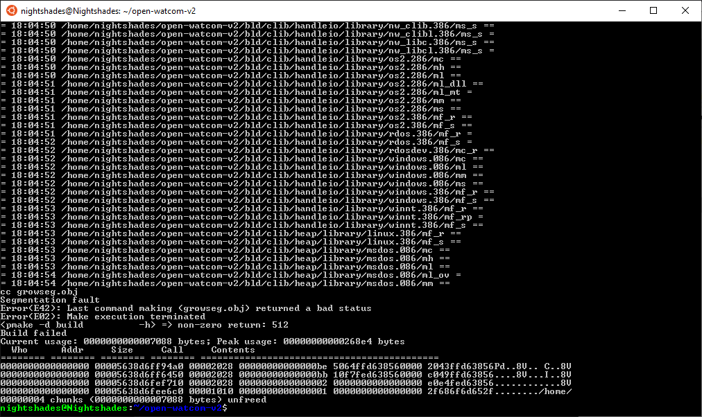 Error On Build Non Zero Return 512 · Issue 736 · Open Watcomopen Watcom V2 · Github 