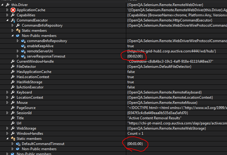 Request To The Remote Webdriver Timed Out In 60 Seconds When Commandtimeout Passed To