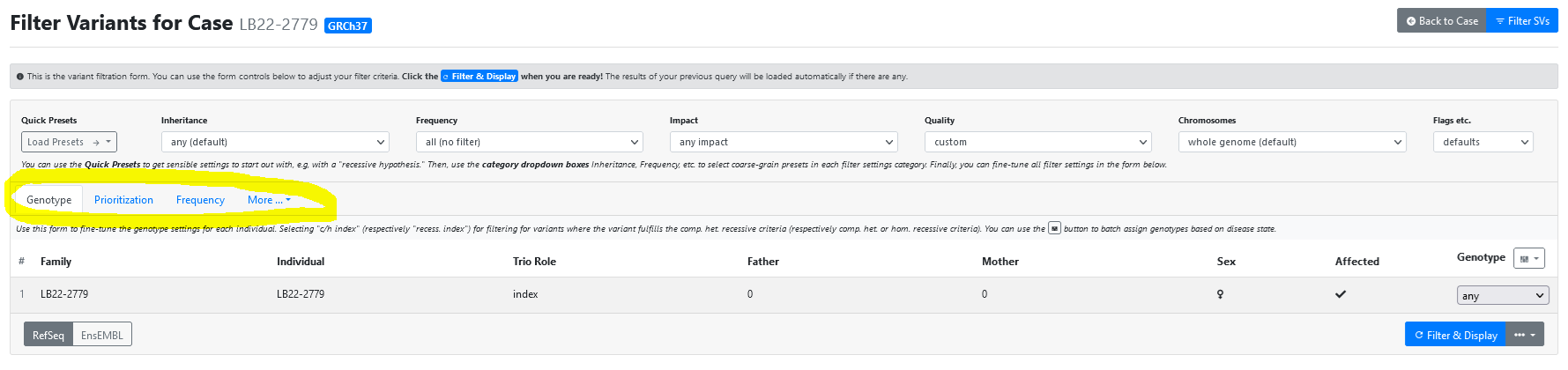 Filter Variants for Case: Prioritization should be logically dis-coupled from filtering · Issue ...