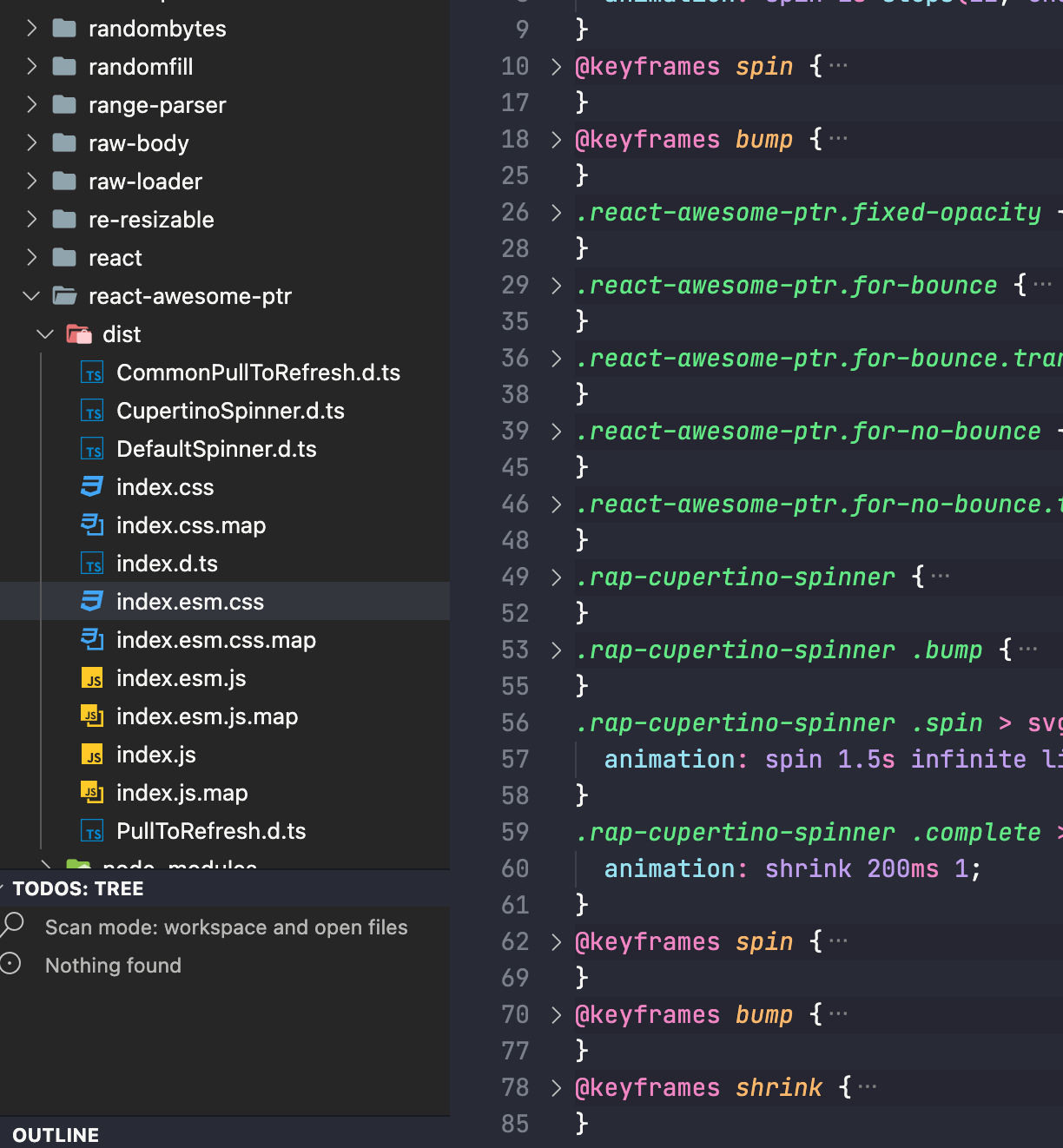 css 결과물에 동일한 키프레임이 존재함 · Issue #1 · eunvanz/react-awesome-ptr · GitHub