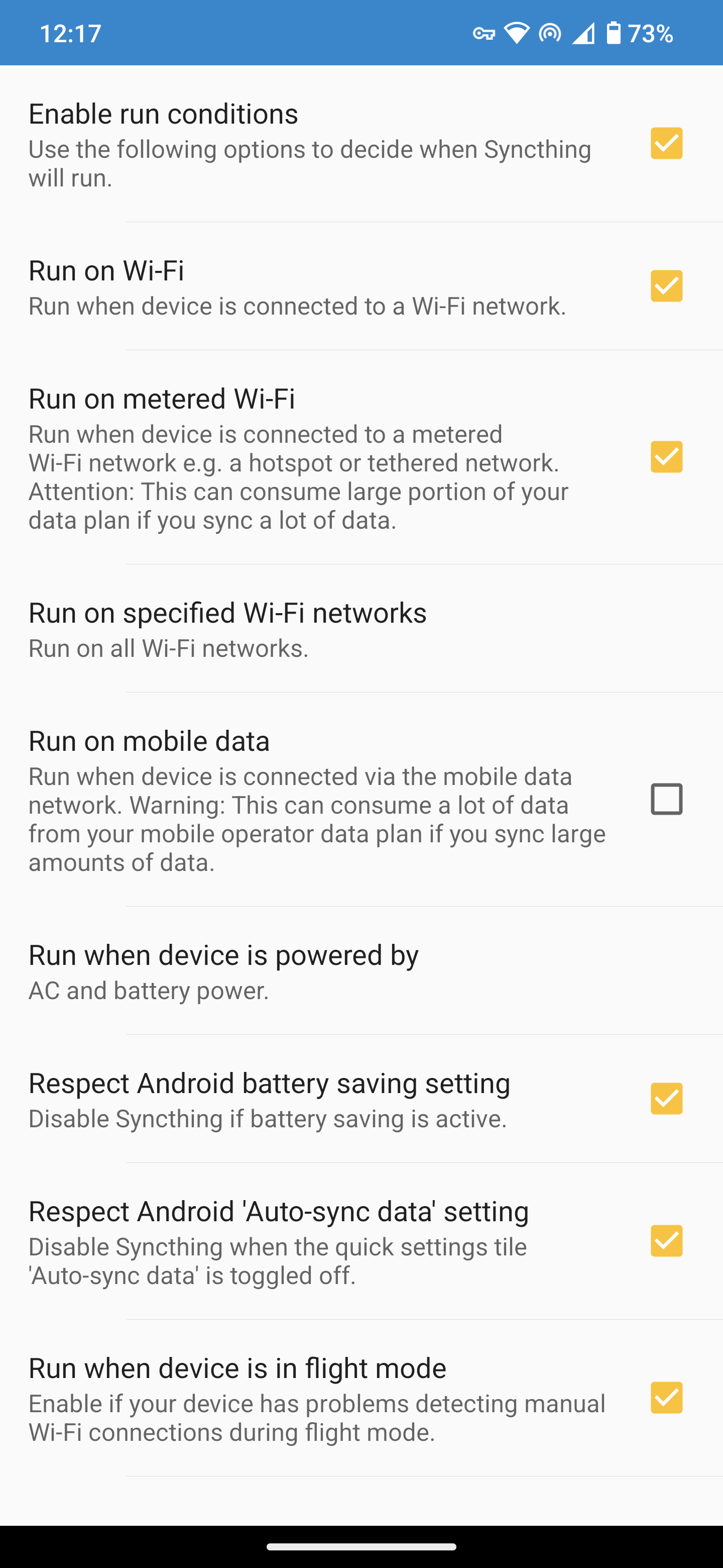 Run condition ignored, 3Gb of mobile data shredded · Issue #1873 · syncthing/syncthing-android ...