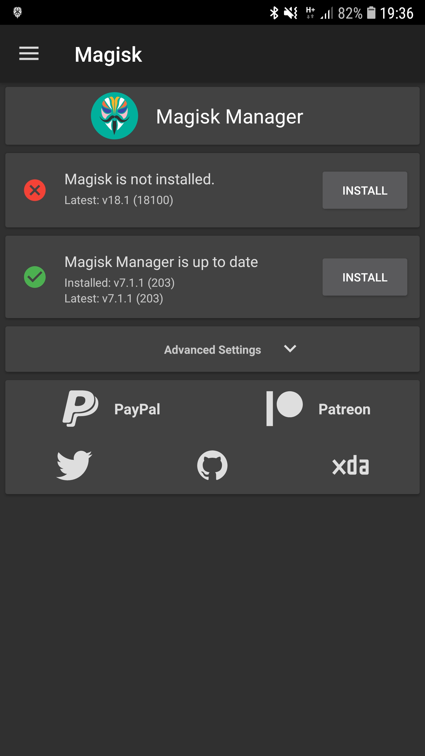 Magisk Manager 7.1.1 does not see Magisk installed · Issue #1298 · topjohnwu/Magisk · GitHub