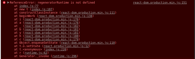 regeneratorRuntime is not defined · Issue #3219 · facebook/create-react-app · GitHub