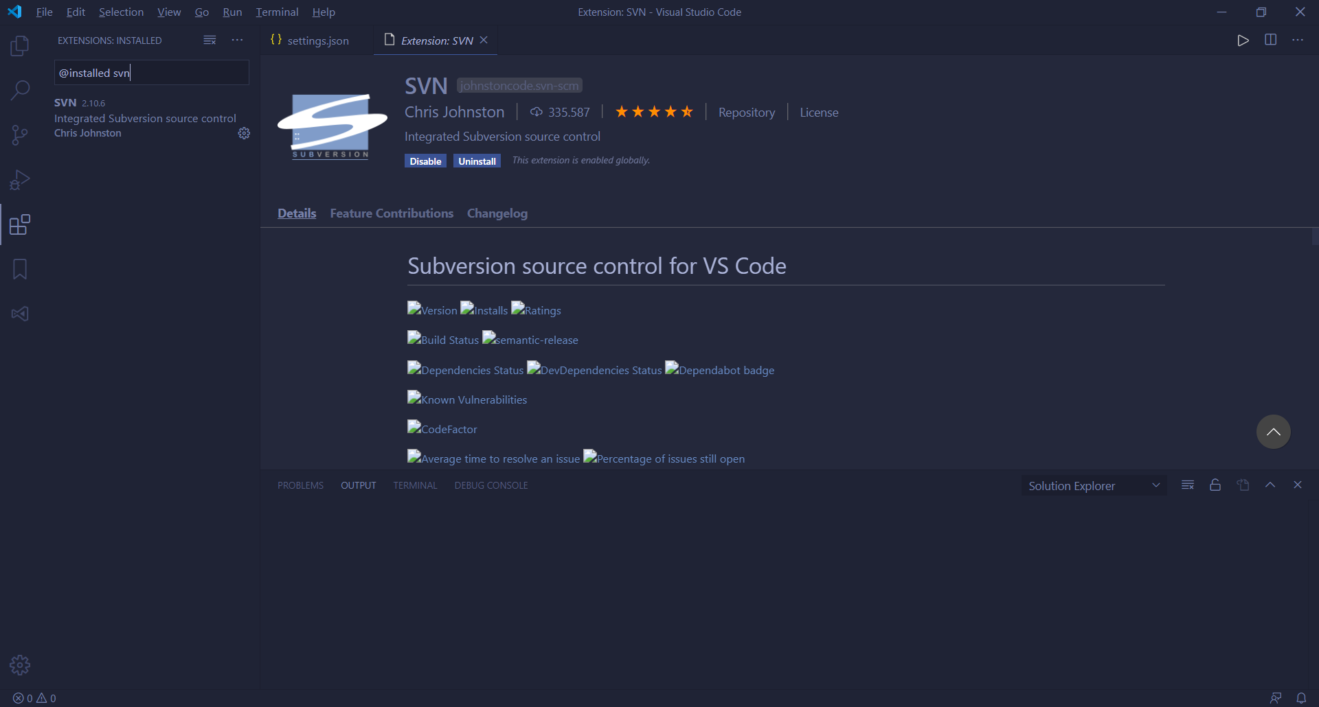 The Extension Install But Not Work In My Vscode · Issue 896 · Johnstoncode Svn Scm · Github