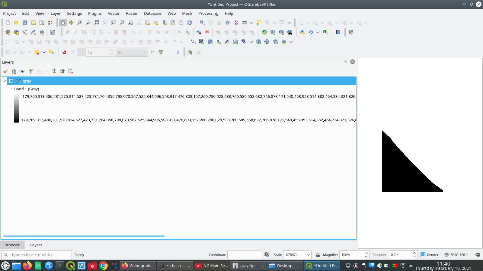 Color gradient min and max values are incorrect for grayscale tiff ...