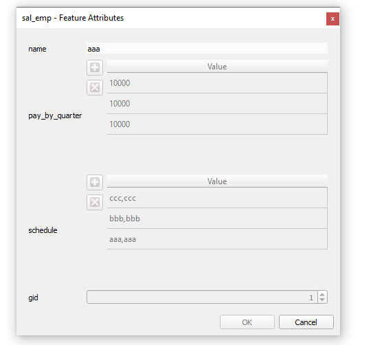 Unable to view all array values in a PostGIS table if the list is very long and edit mode is not ...
