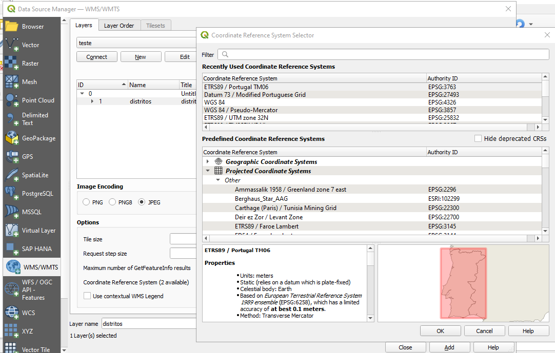 WMS client do not show anymore the correct list of available CRSs for a layer · Issue #45918 ...