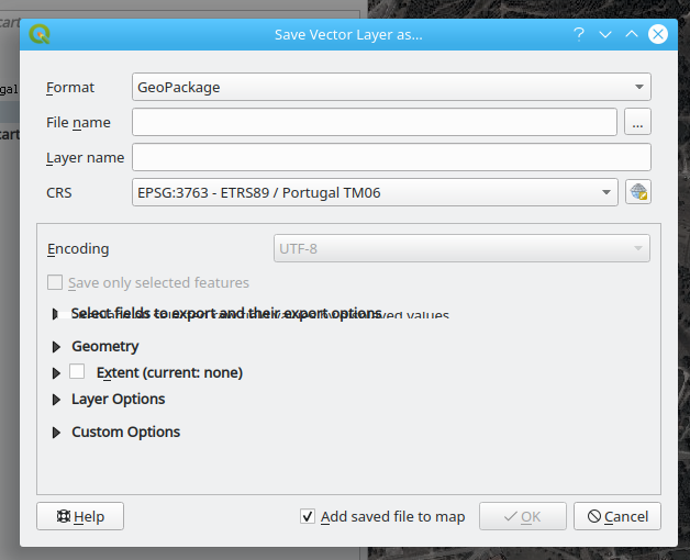 Select fields group text garbled when switching format in Save Vector Layer As dialog · Issue ...