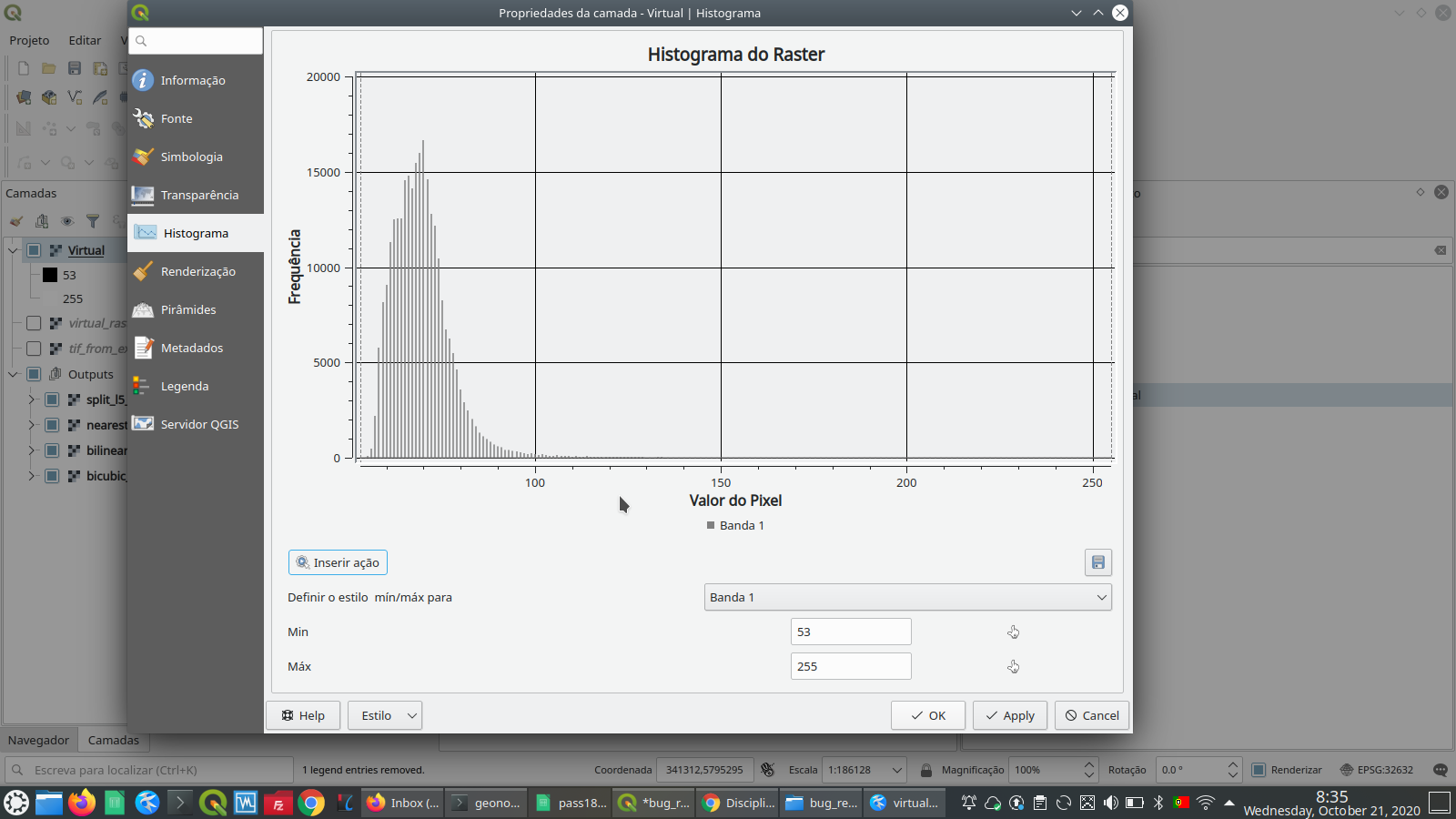 Histogram Plot Shows Wrong Frequencies When Calculated From A Multiband Virtual Raster · Issue