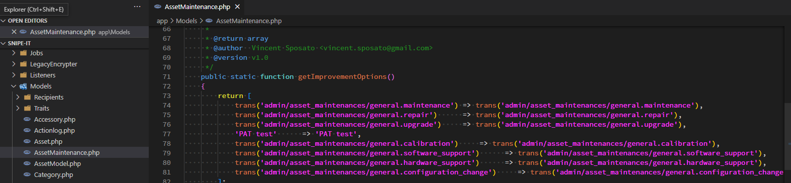 Asset Maintenance Type Pat Test Text Is Hard Coded No Translation