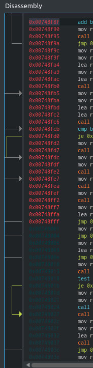 Sudden color change in rainbow address · Issue #619 · rizinorg/rizin · GitHub