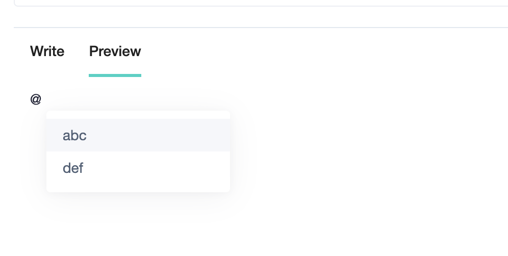in preview status should hide the mention popup · Issue #98 ...