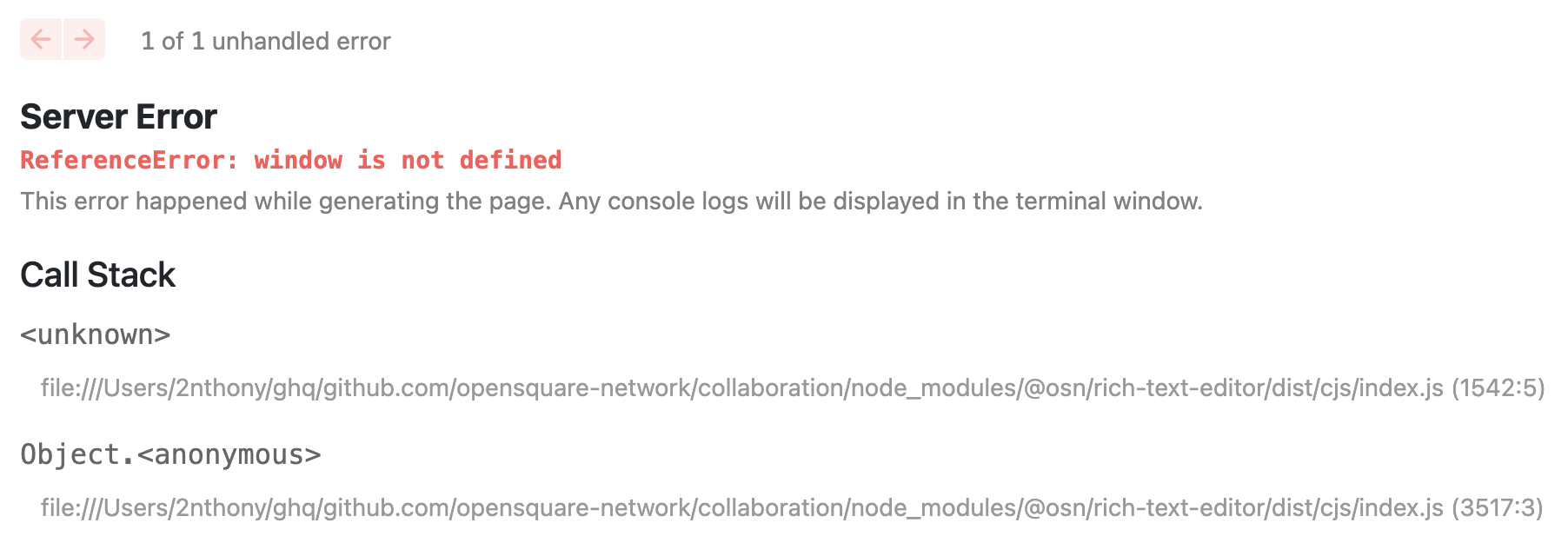 Window Is Not Defined In Project Voting · Issue 107 · Opensquare Networkrich Text Editor · Github 