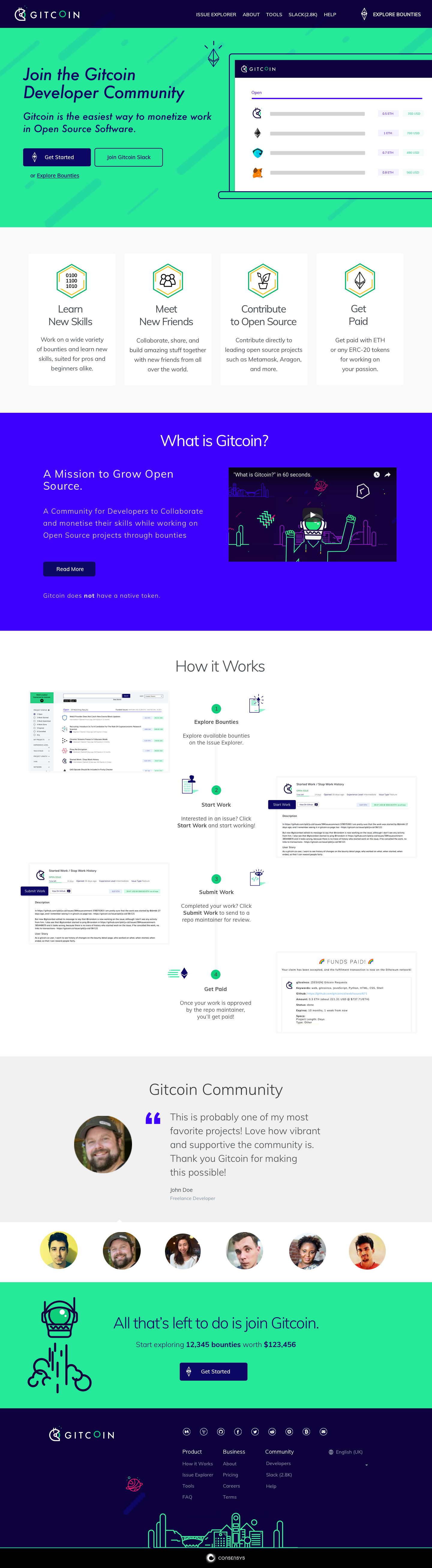 Design Developer Landing Page · Issue #1223 · gitcoinco/web · GitHub