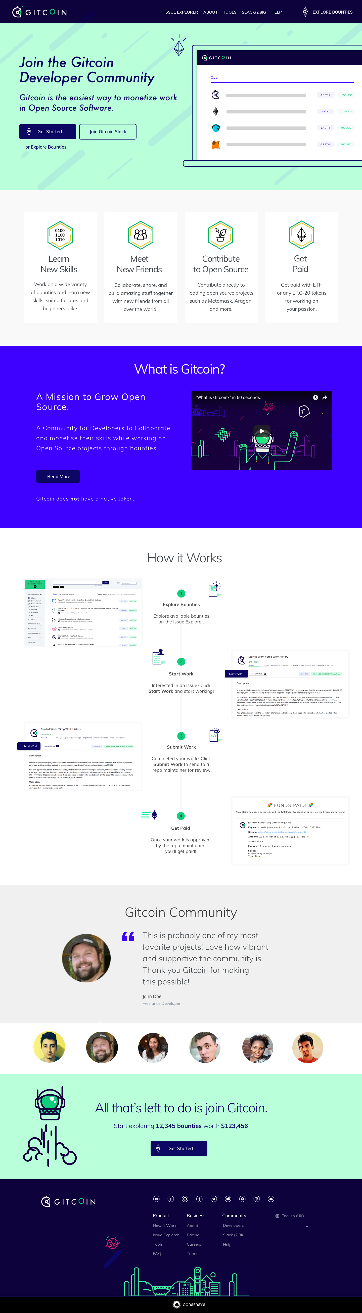 Design Developer Landing Page · Issue #1223 · gitcoinco/web · GitHub