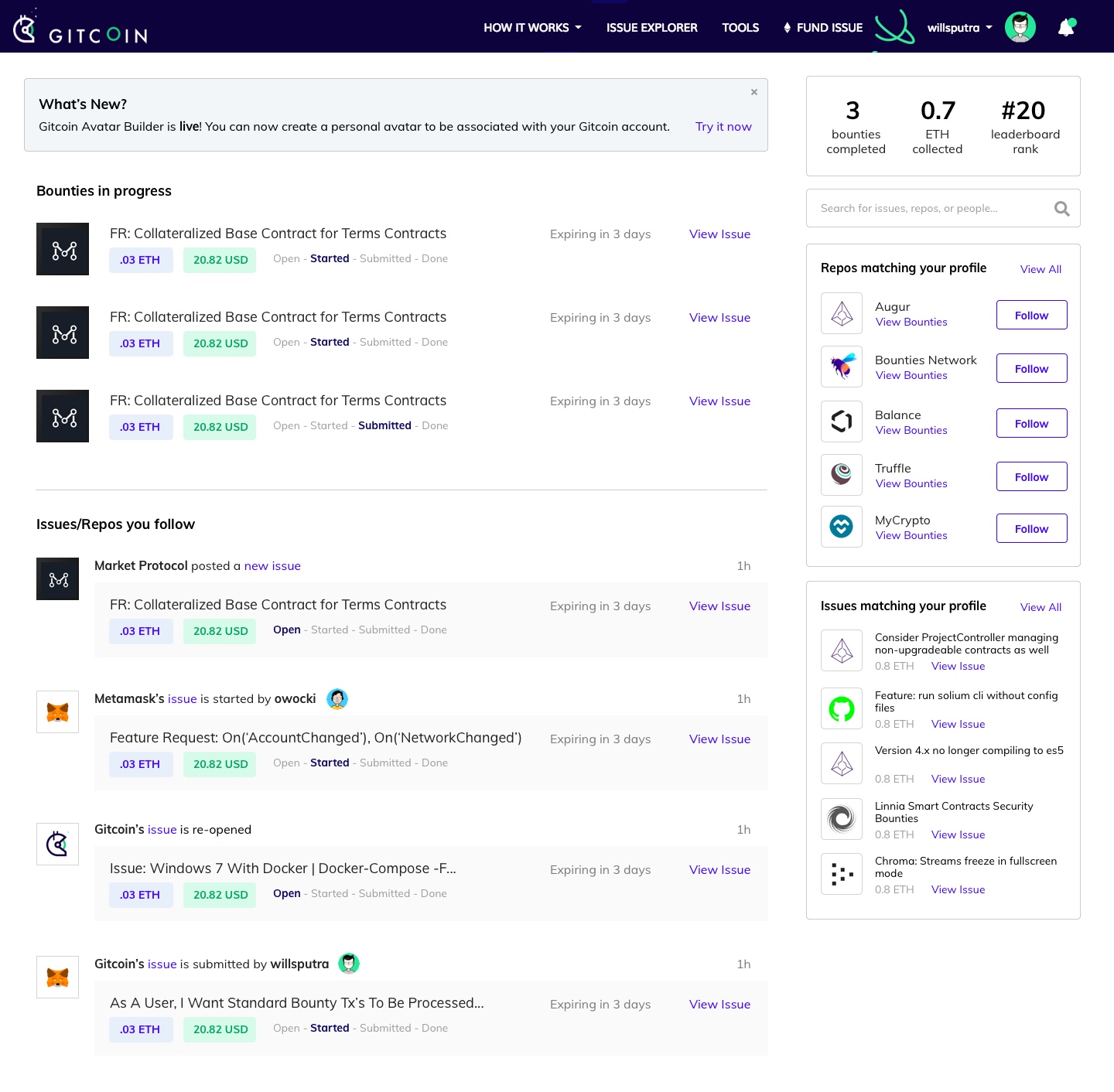 DESIGN Contributor Dashboard · Issue #1468 · gitcoinco/web · GitHub