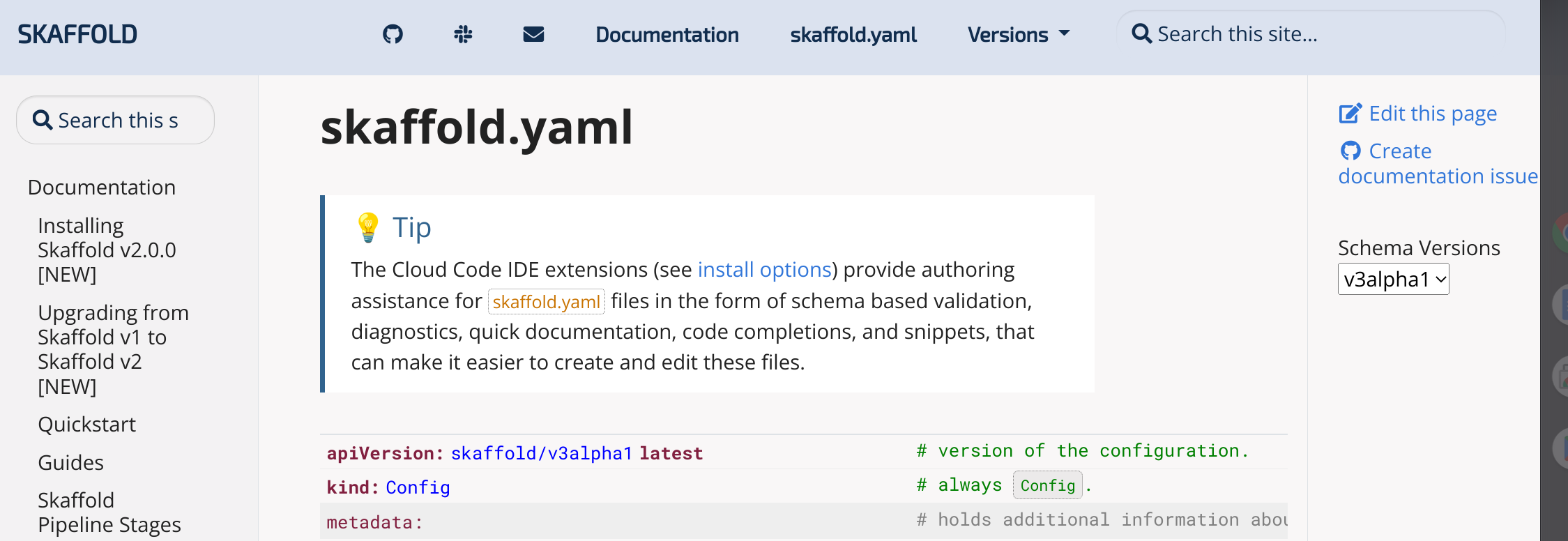 Fix skaffold v2.0.0 docs issue in which the `v3alpha1` docs are shown ... Fix skaffold v2.0.0 docs issue in which the `v3alpha1` docs are shown ...