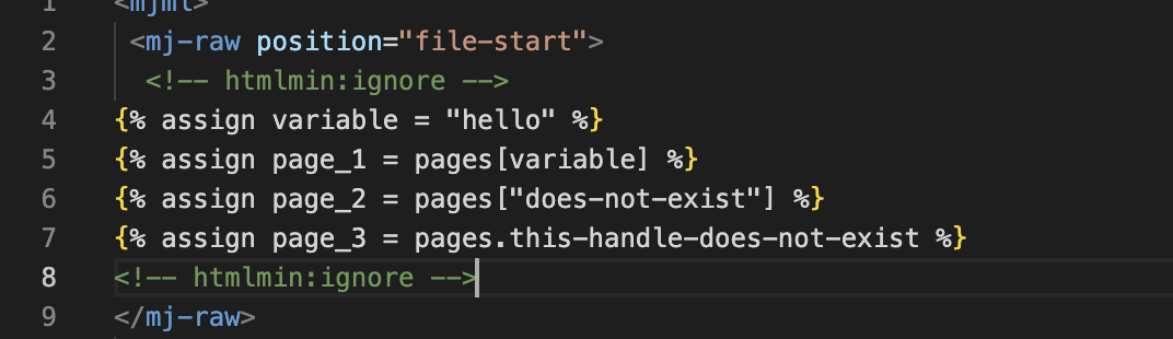 Liquid template code is getting minified · Issue #2737 · mjmlio/mjml · GitHub