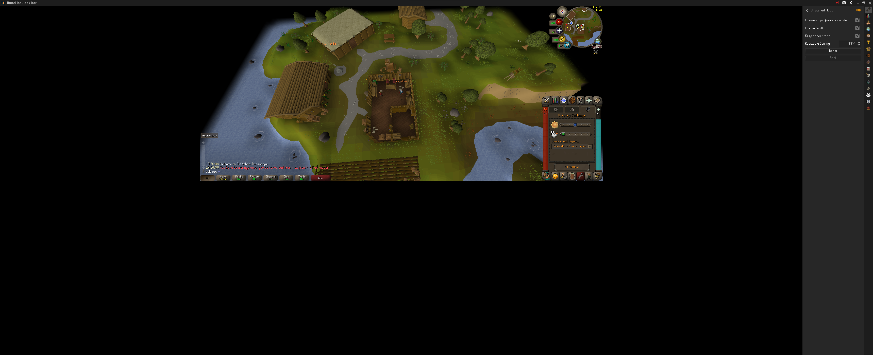 Stretched mode on resizable mode with integer scaling + keep AR + resizable scaling 100% only ...