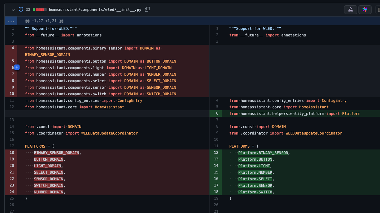 Move platform domain constants to const.py · home-assistant ...