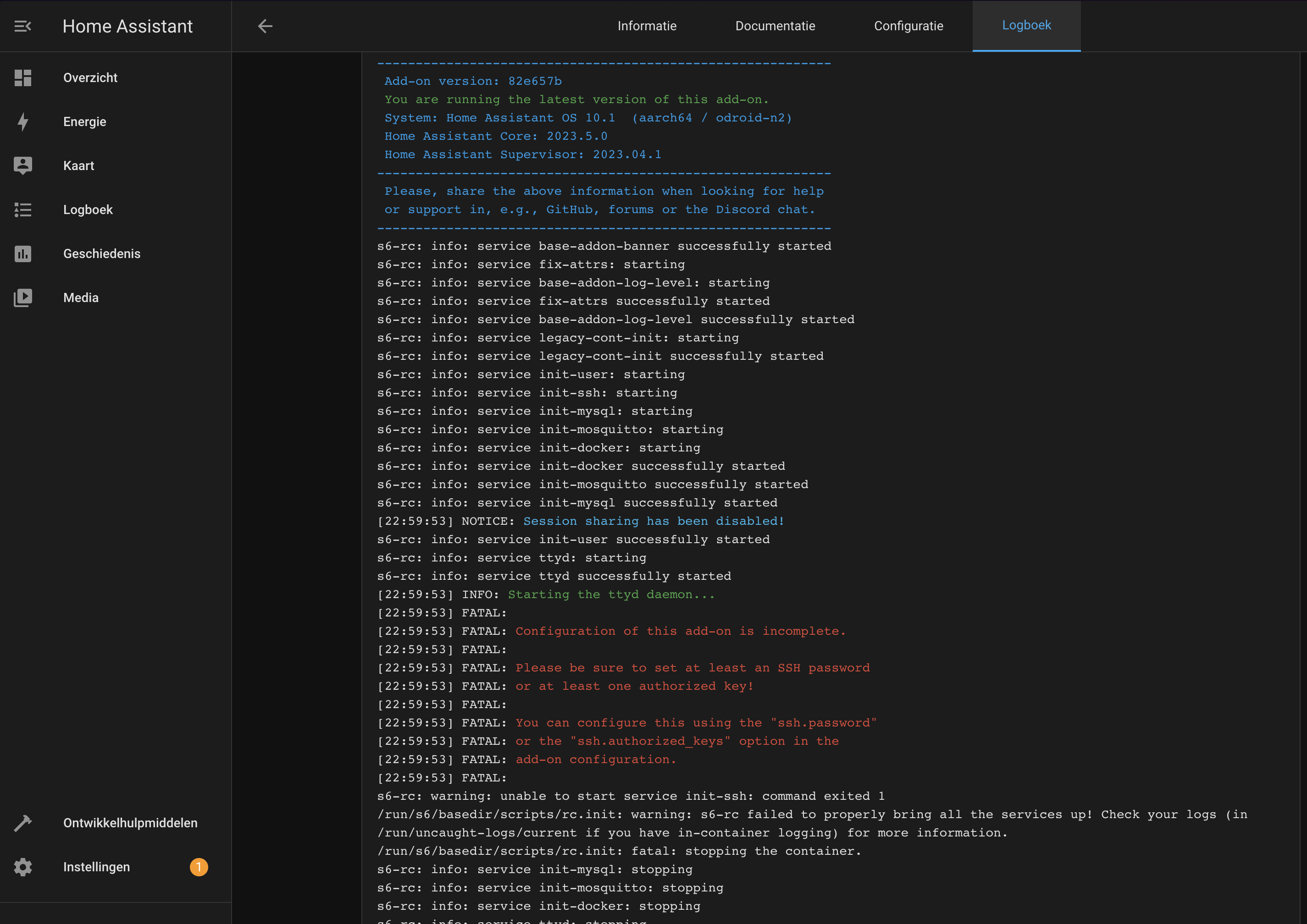 Add-On starts and stops again · Issue #558 · hassio-addons/addon-ssh · GitHub
