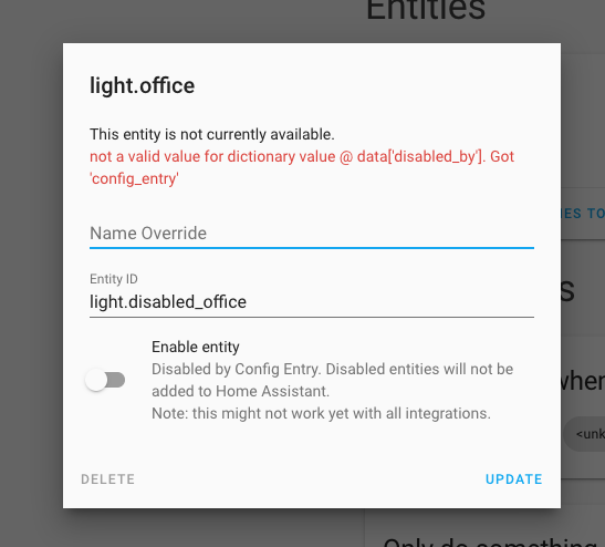 Cannot rename disabled entities, error shown · Issue #4611 · home-assistant/frontend · GitHub
