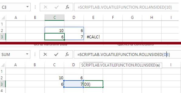 #CALC! error appears when referencing Dynamic Array Custom Function in volatile function and ...