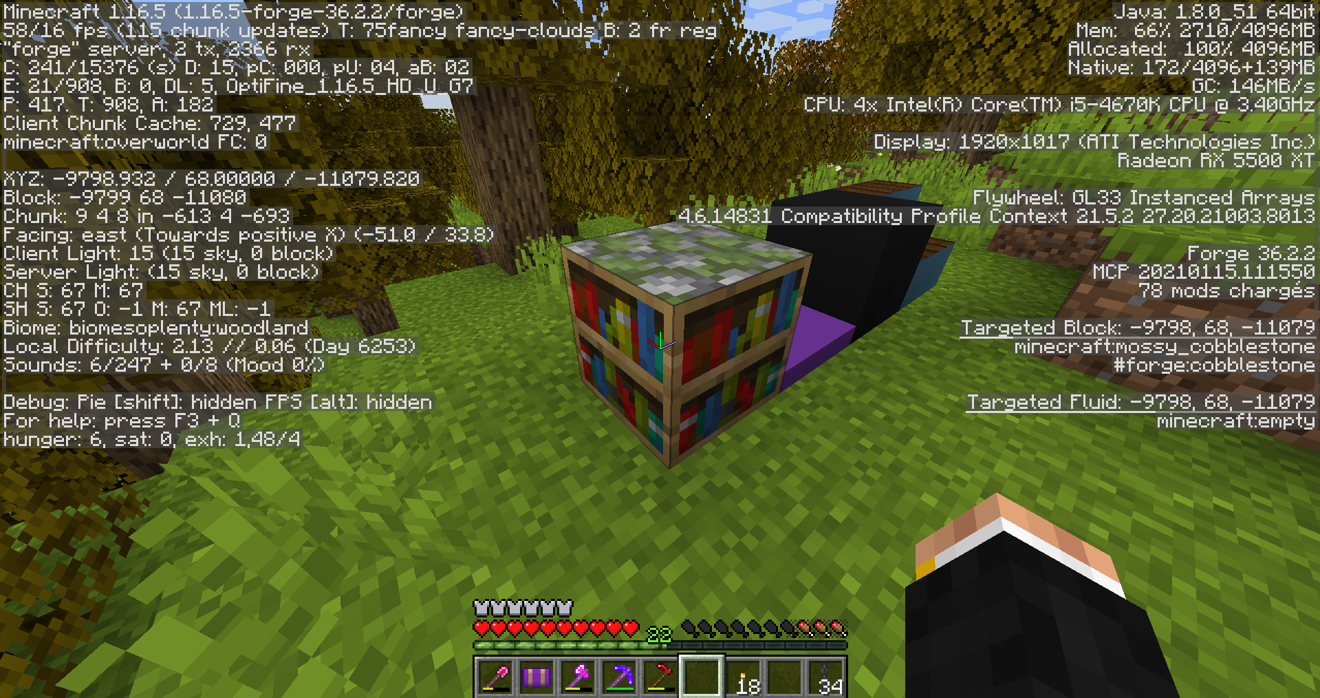 [Visual bug] Strange render on a blocs when using forge-1.16.5-36.2.2 and Optifine G8 · Issue ...