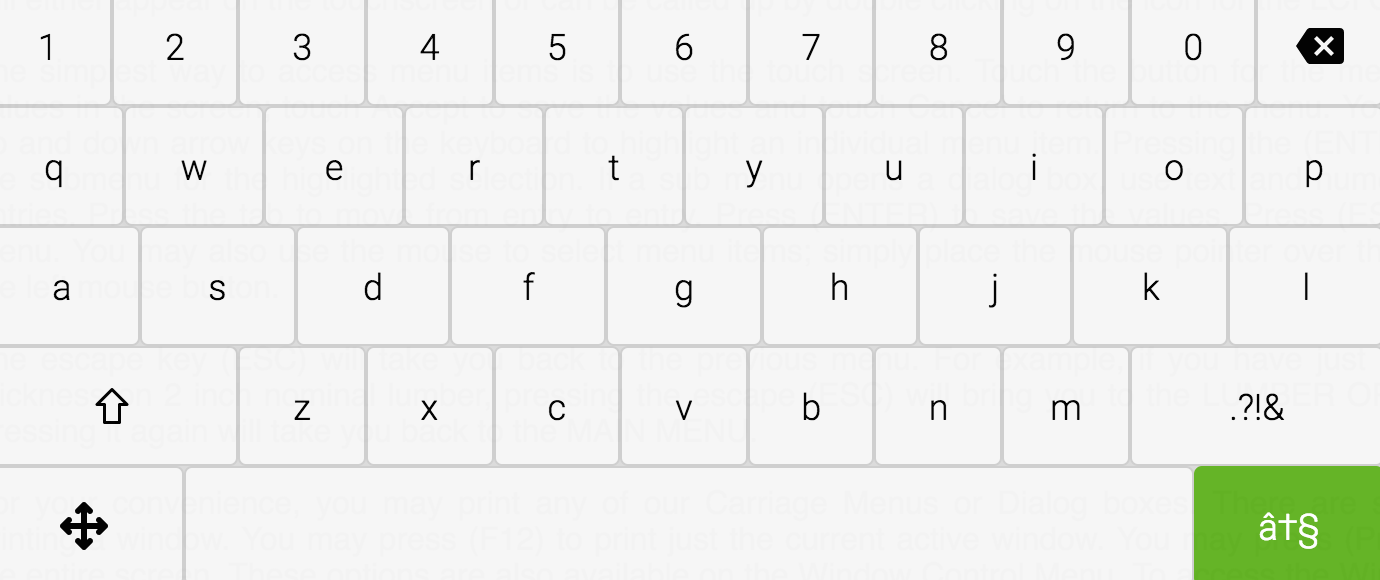 Enter key (green button) is displaying wingdings "â†§" instead of the normal icon shown in ...