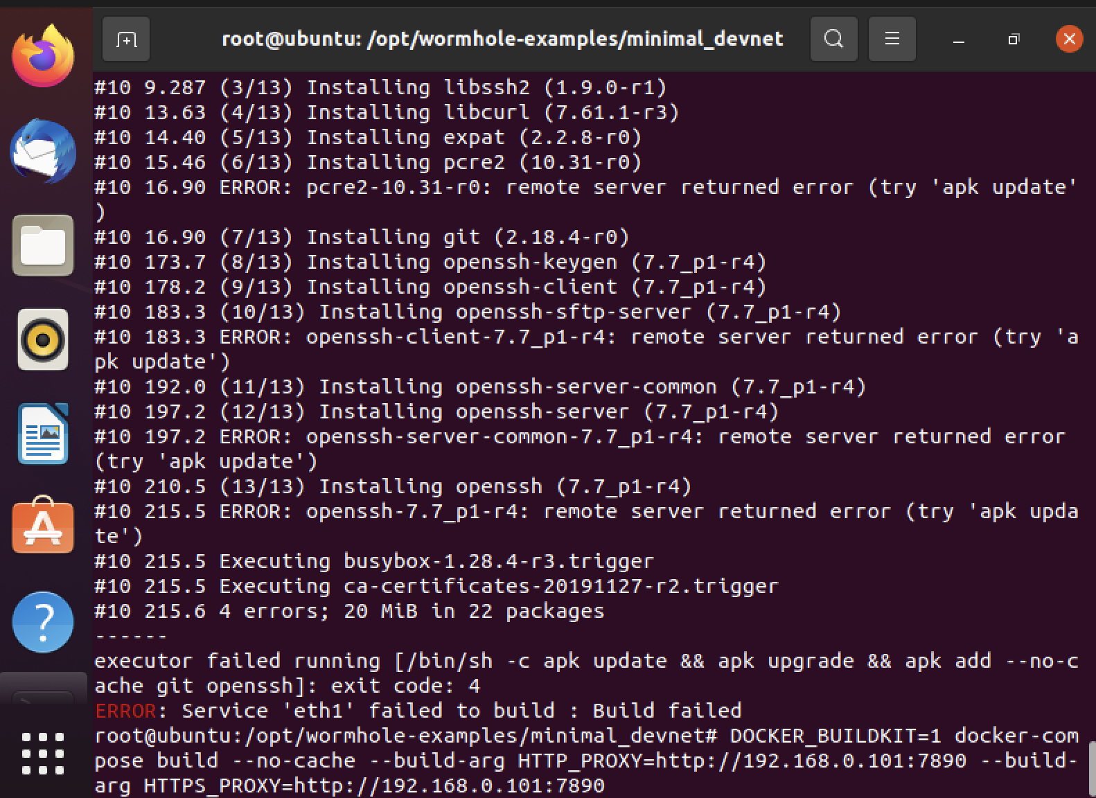 Failed to set up minimal_devnet · Issue #16 · wormhole-foundation/wormhole-examples · GitHub