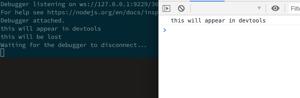 Overriding console.log breaks inspector - and cannot be undone. · Issue #1865 · nodejs/help · GitHub