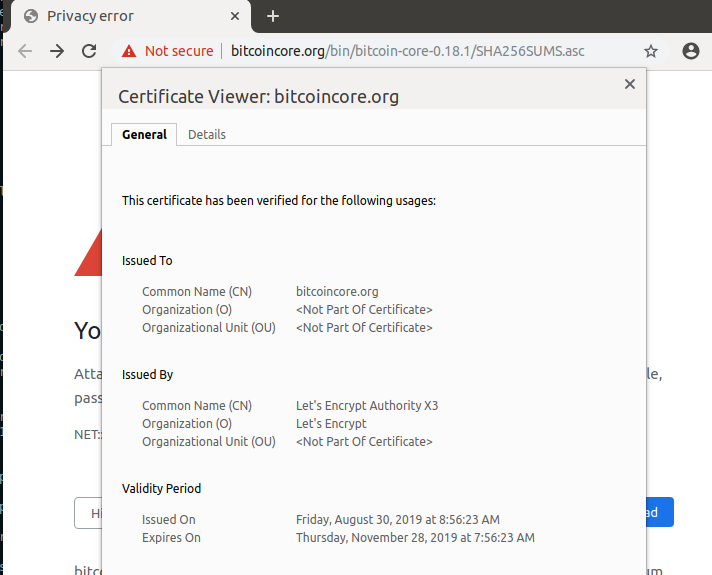 SSL ceritifcate expired, gives browser warning · Issue #690 · bitcoin ...
