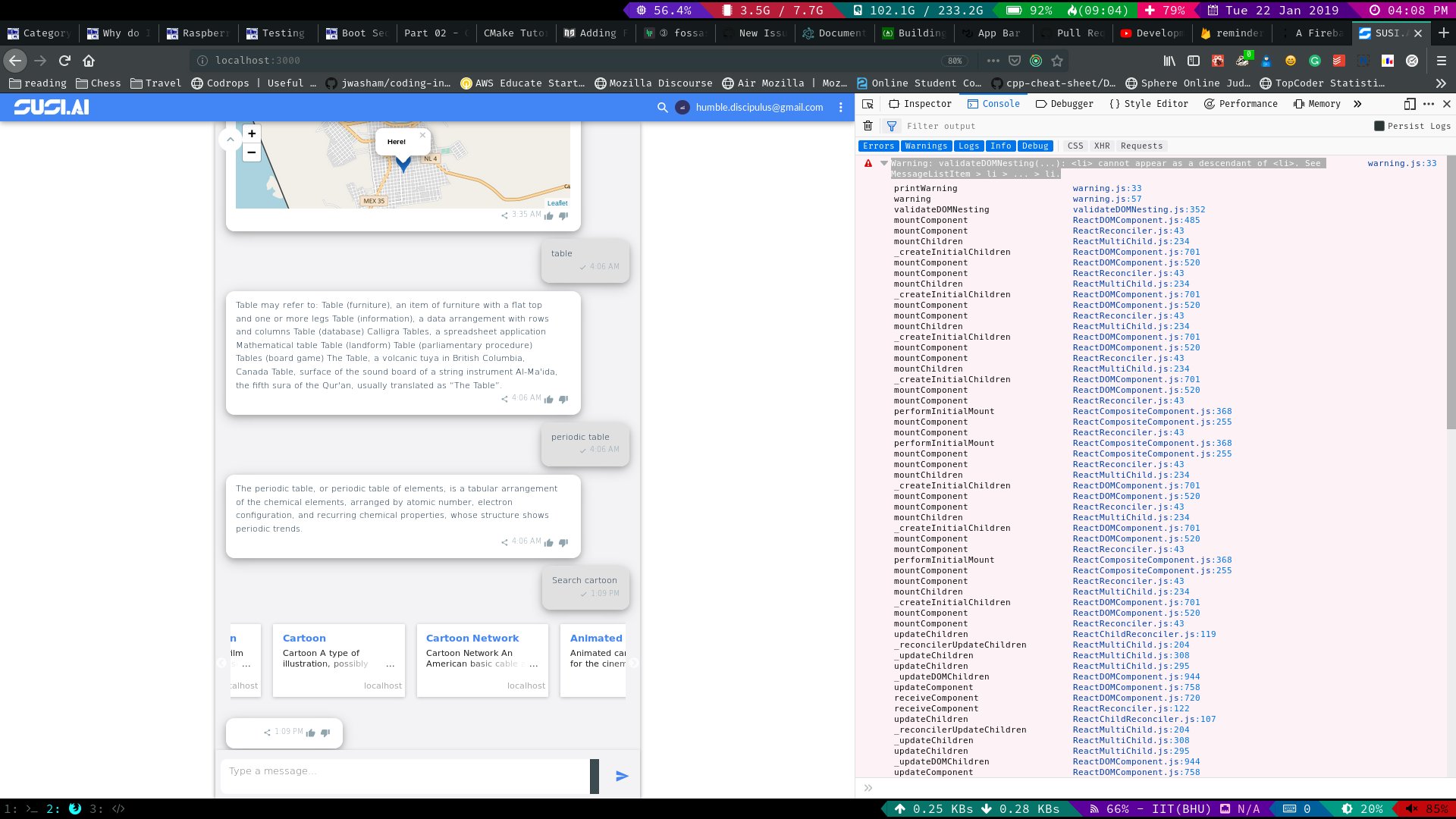 Solve ValidateDOM nesting console error in ChatApp component · Issue #1975 · fossasia/susi.ai ...
