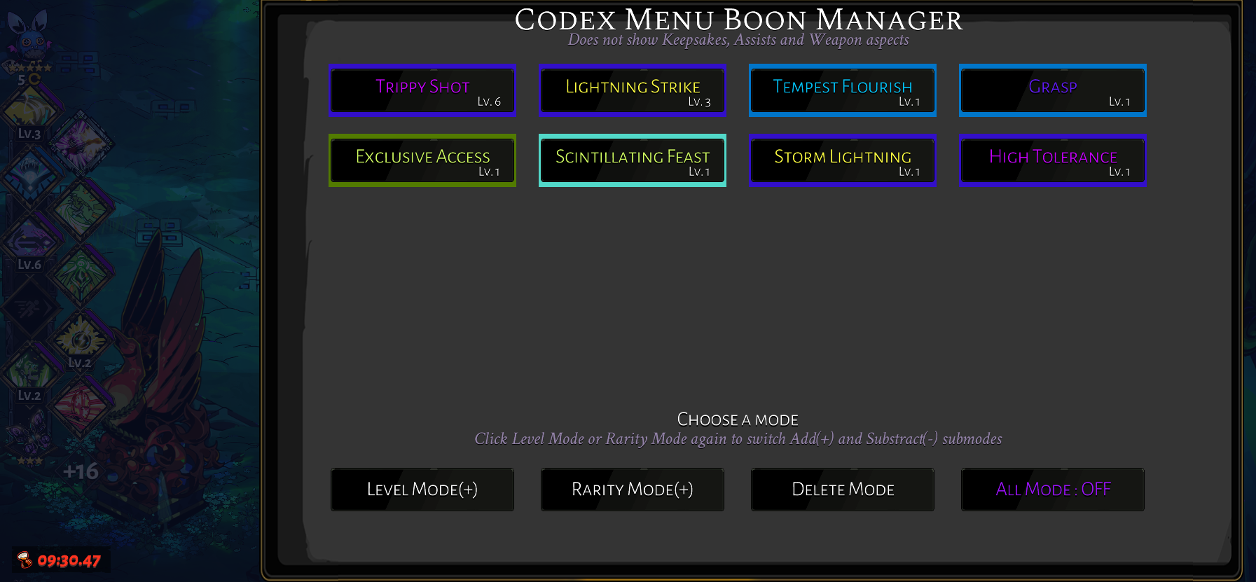 CodexMenu: Boon manager occasionally stops showing any boons · Issue #13 · PonyWarrior ...