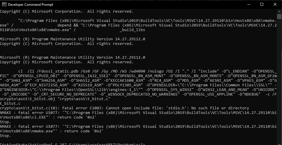 nmake / make install has indent problems on make file. Not running. (1.1.1) · Issue #13113 ...