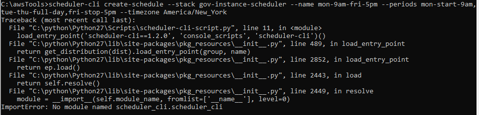 ImportError: No module named scheduler_cli.scheduler_cli · Issue #217 · aws-solutions/instance ...