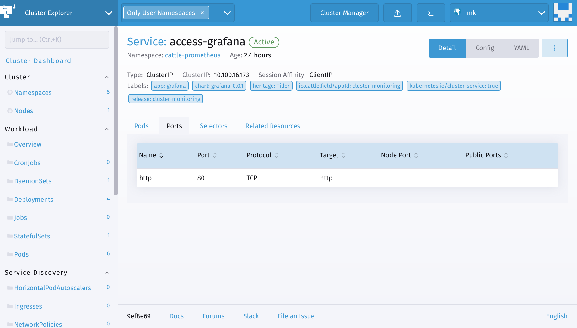 Cluster Explorer: Services: Changing sort order in a table loses active ...