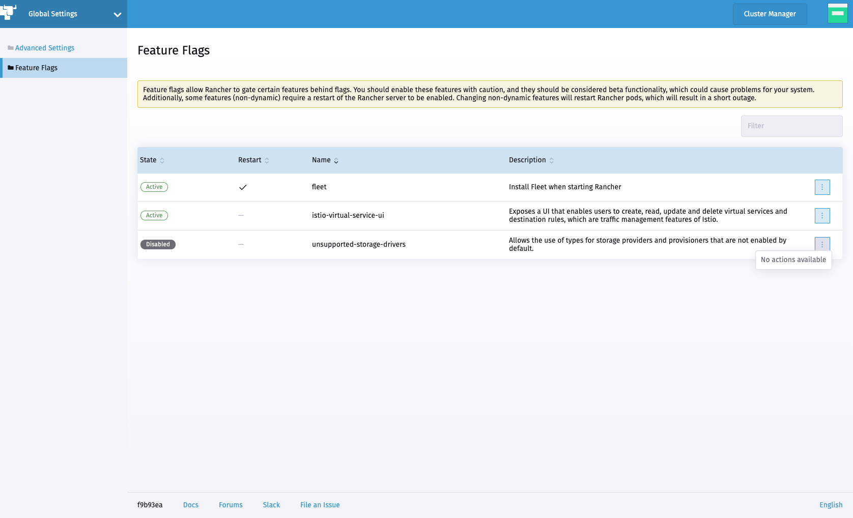 Standard User sees options to activate/deactivate feature flags · Issue ...