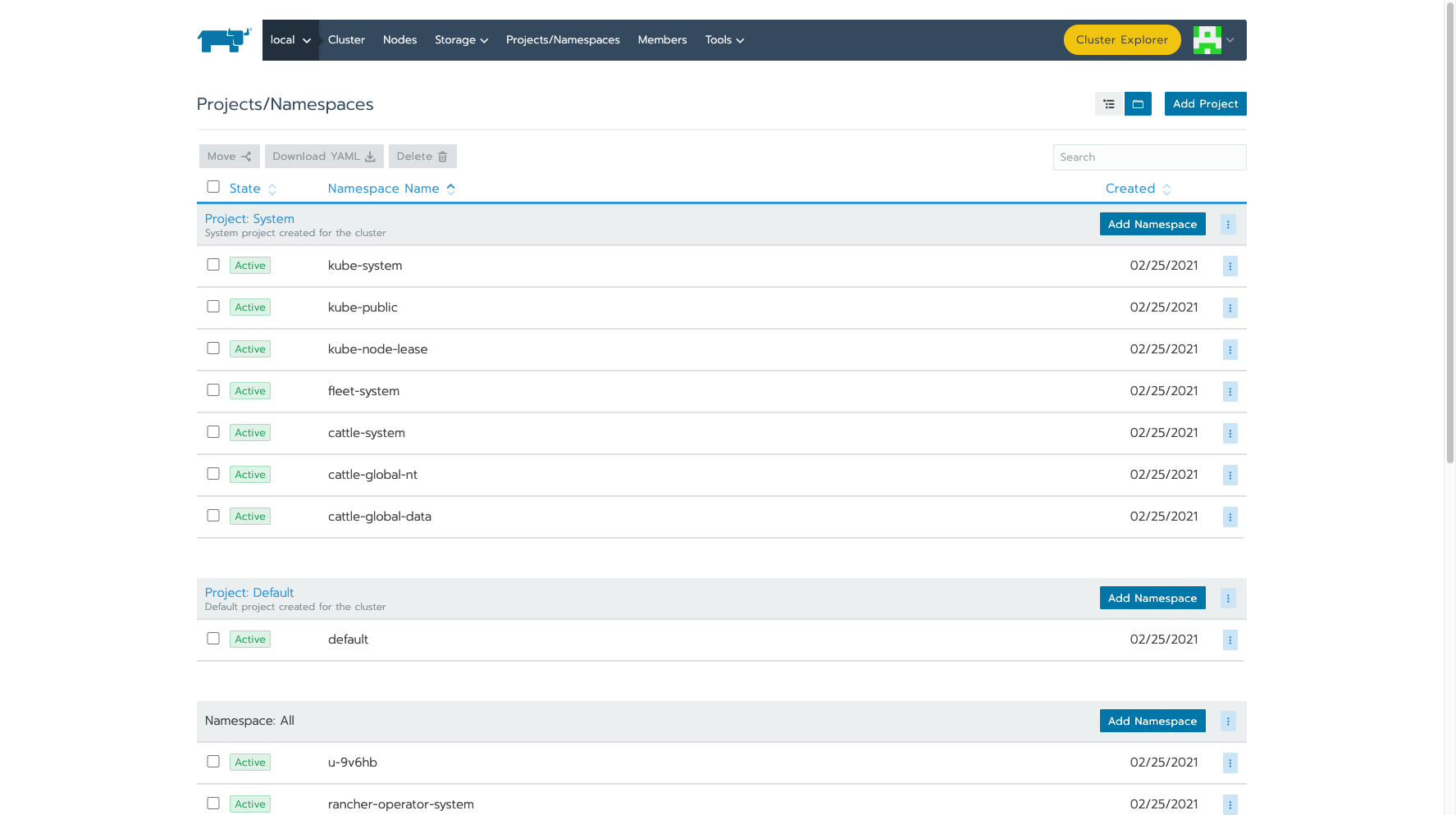 Port Project management functionality from Ember UI · Issue #2500 · rancher/dashboard · GitHub