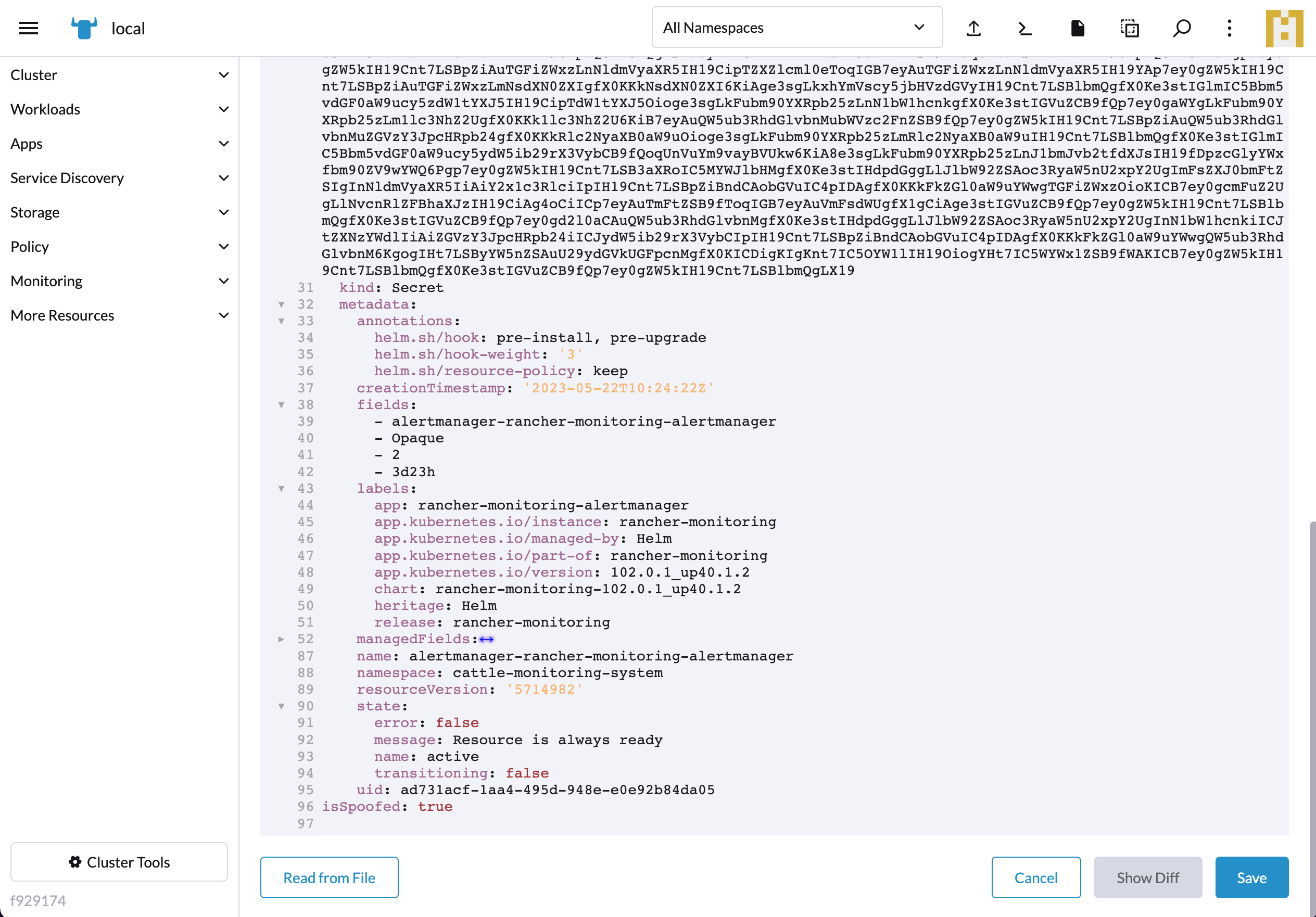 Edit As Yaml Buttons Do Not Stick To Bottom Of Page · Issue 8999 · Rancherdashboard · Github
