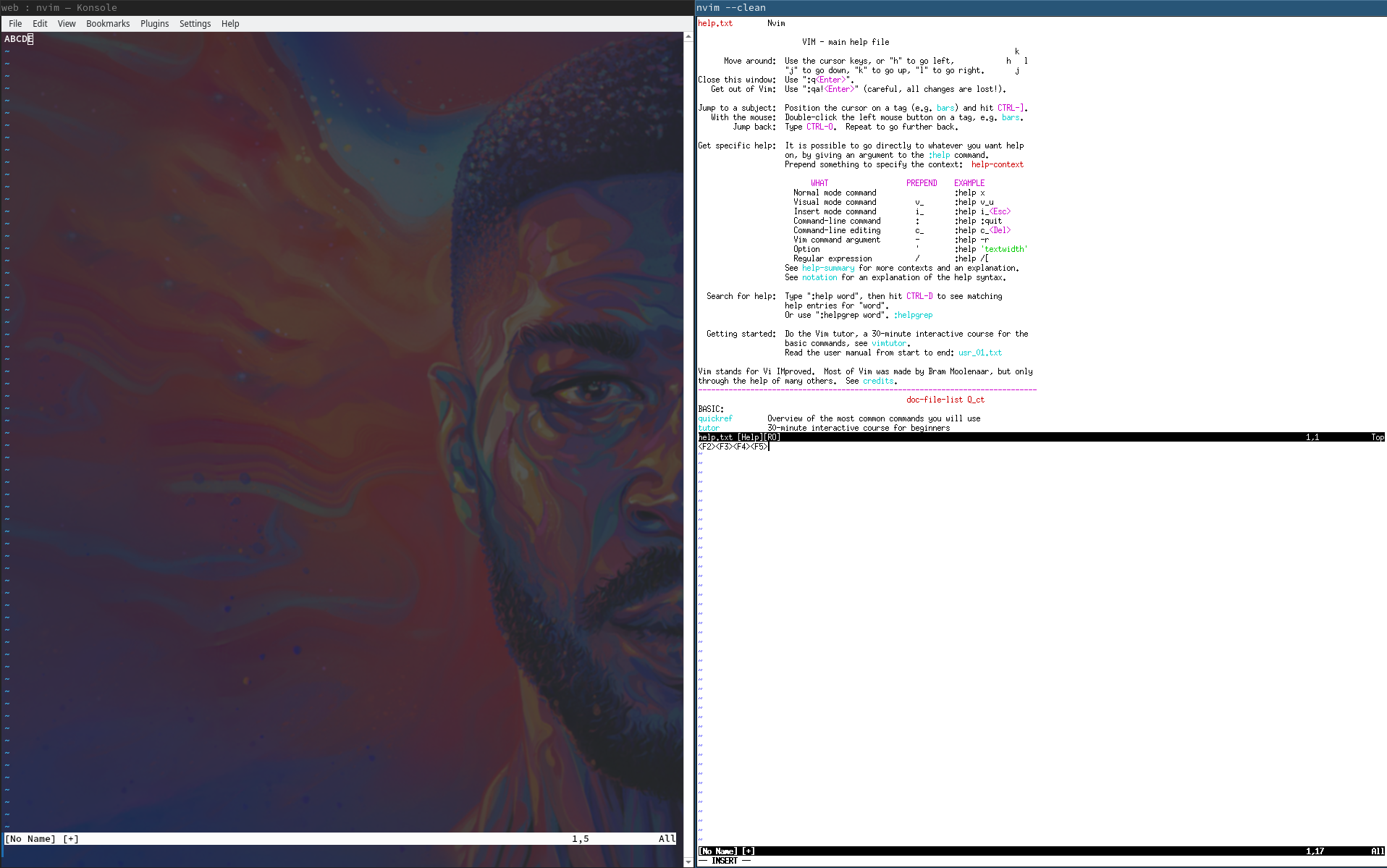 F1-5 on Konsole on Arch Linux Return A-E · Issue #21187 · neovim/neovim ...